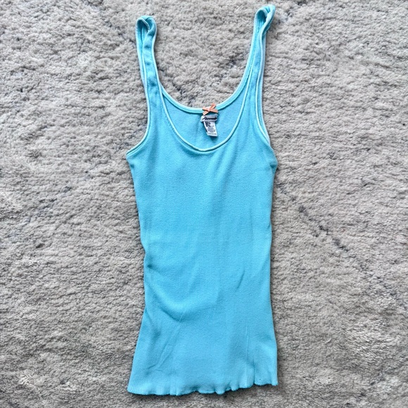 Abercrombie & Fitch | Tops | Vintage Abercrombie Fitch Aqua Blue Ribbed ...